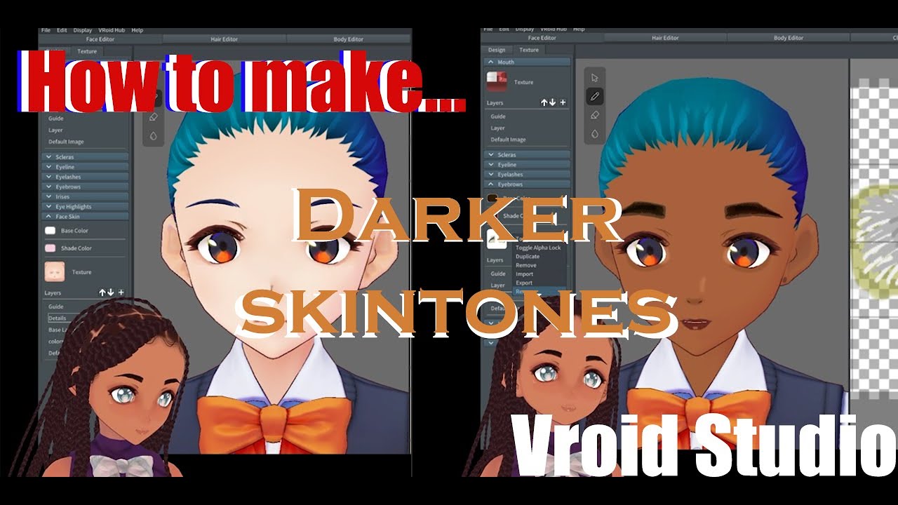 How to make darker skin tones on Vroid Studio - YouTube
