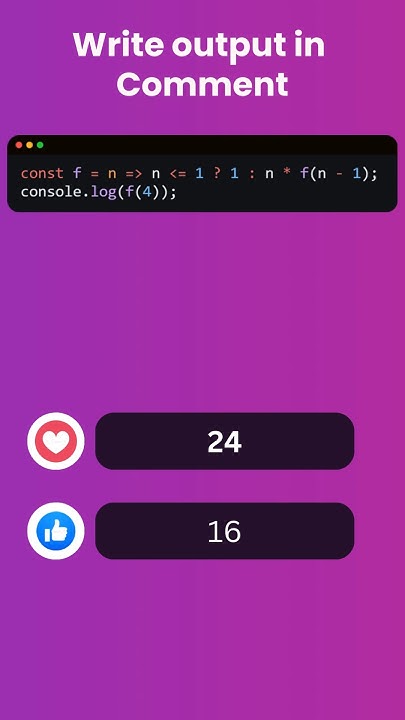 #javascript #outputs #challenge #day26 Output Program 60 recursion in JavaScript Day26 # ...