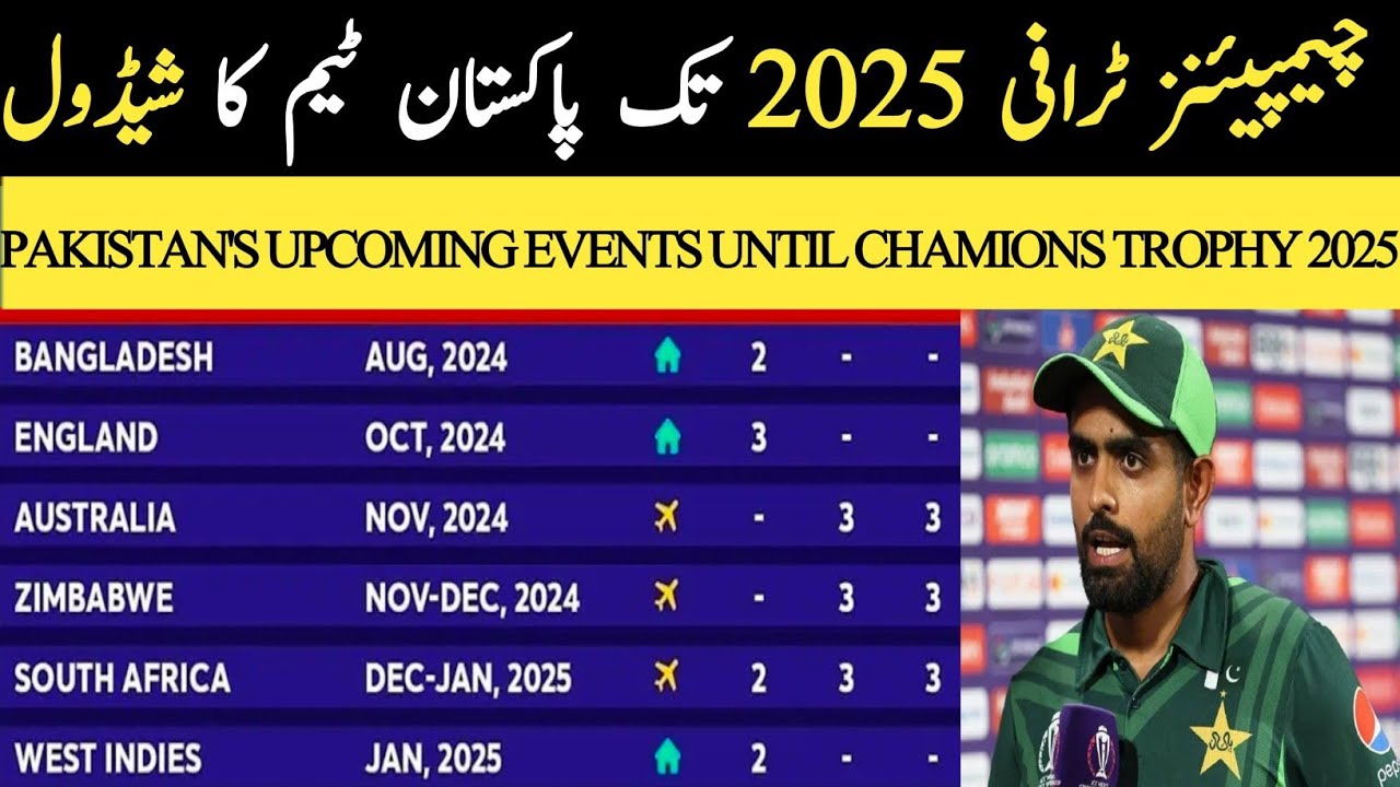 Pakistan Cricket Schedule till ICC Champions Trophy 2025 | All Next ...