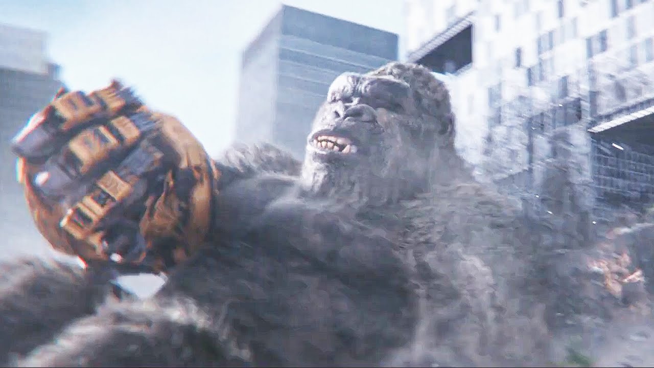 Godzilla x Kong The New Empire Skar Throws Kong Trailer 2024 - YouTube