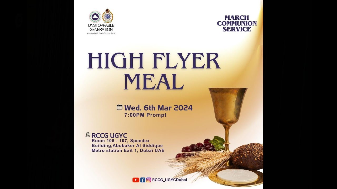 HIGH FLYER MEAL - MARCH HOLY COMMUNION - YouTube