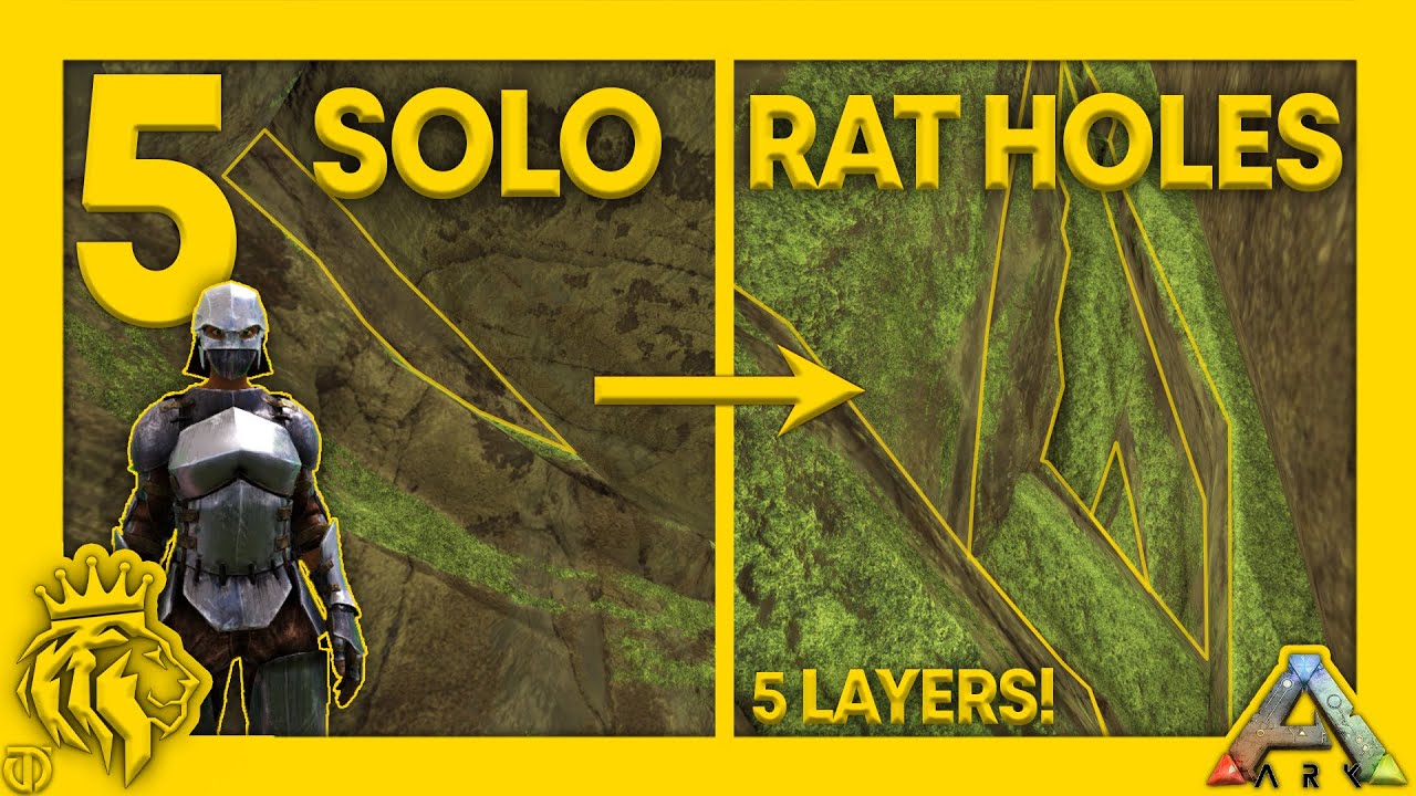 TOP 5 BEST Solo Rat Holes! | Easy To Build In | ARK: Survival Evolved ...