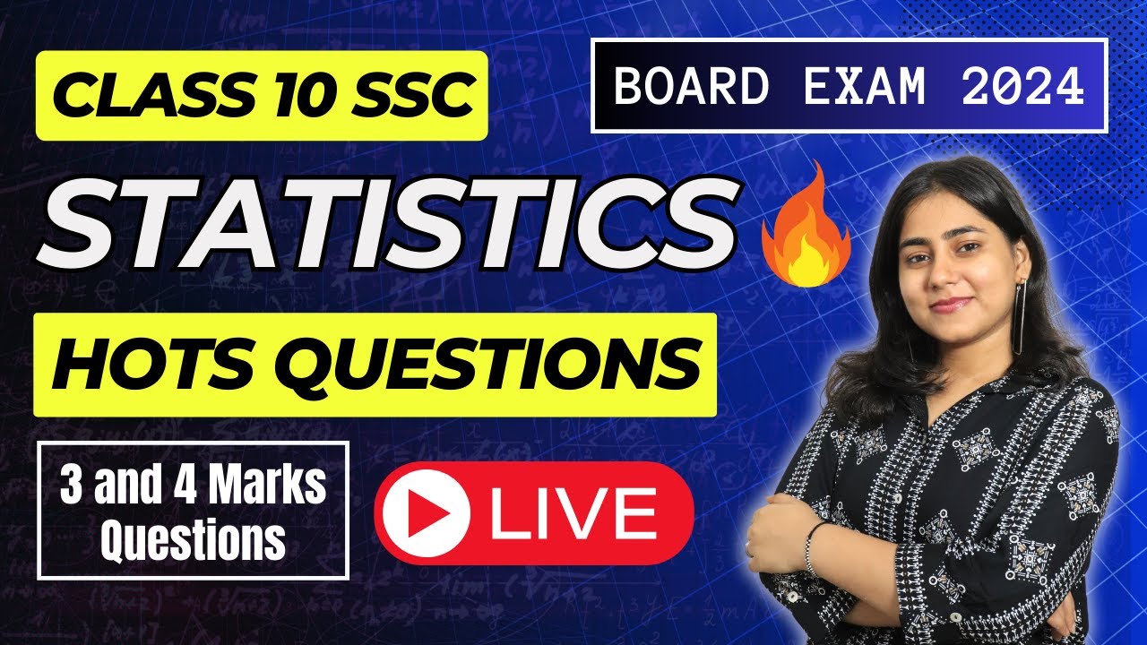 Class 10 Statistics | Hots Questions | Algebra | Board exam 2024 | Maharashtra Board | Class 10 ...