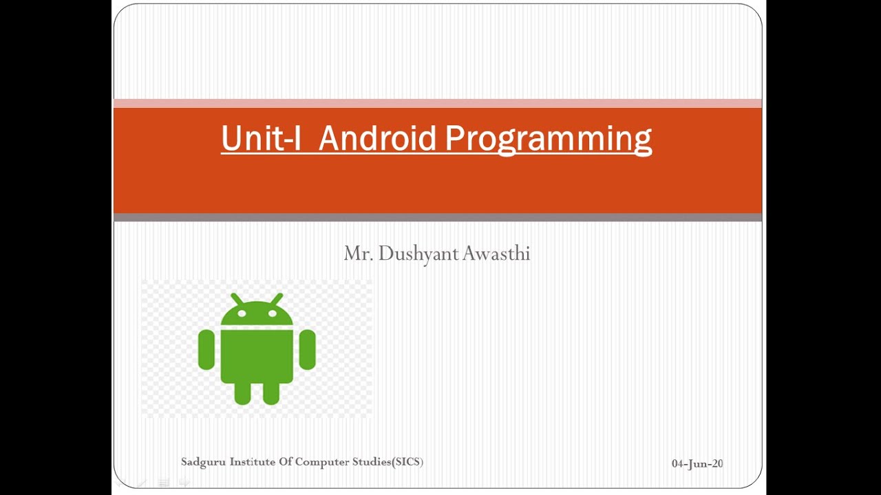 Unit-I Android Programming - YouTube