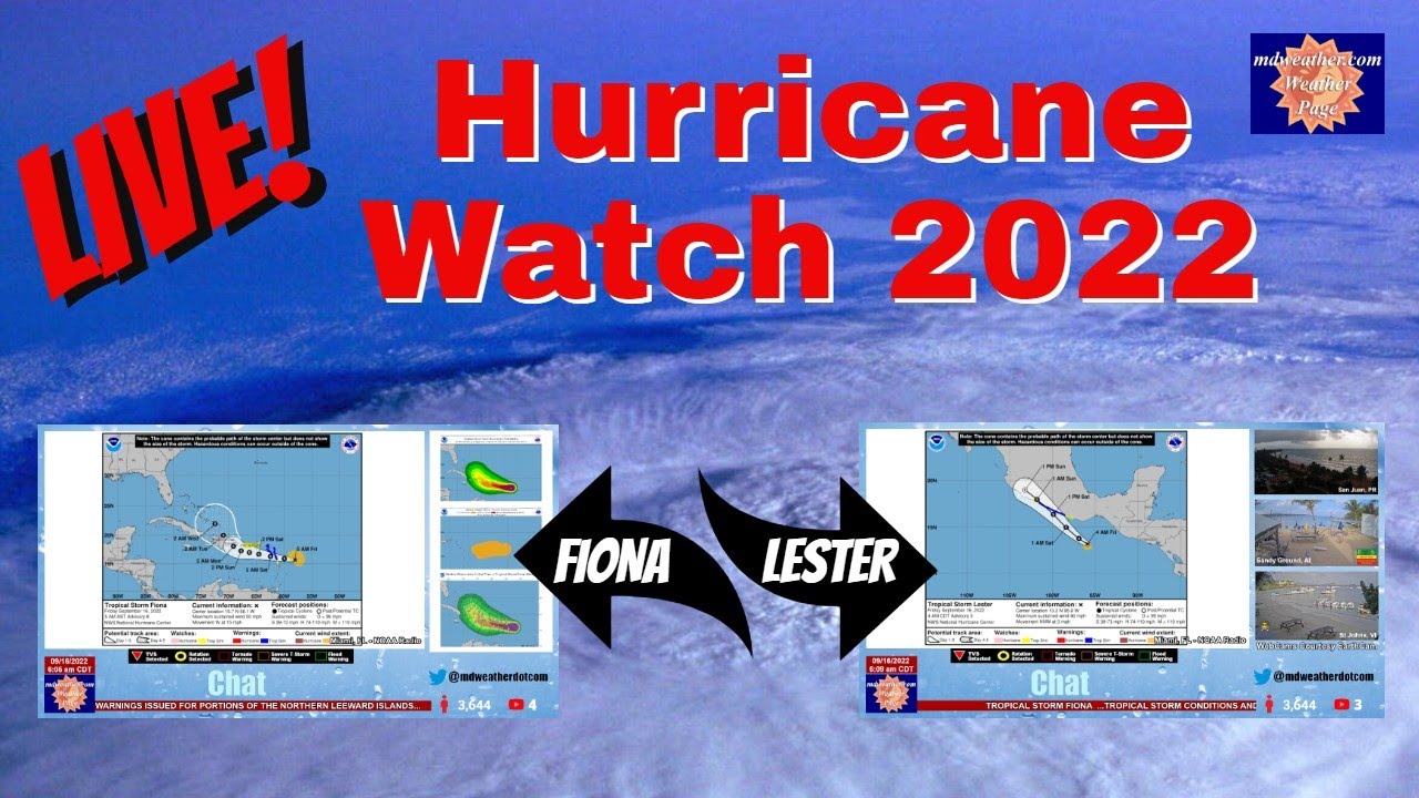 Live! Tropical Storm FIONA Coverage - Plus Tropical Storm LESTER - YouTube