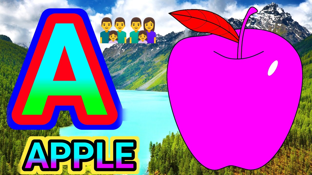 Phonics song with two words - A for Apple -ABC alphabet song with sound ...