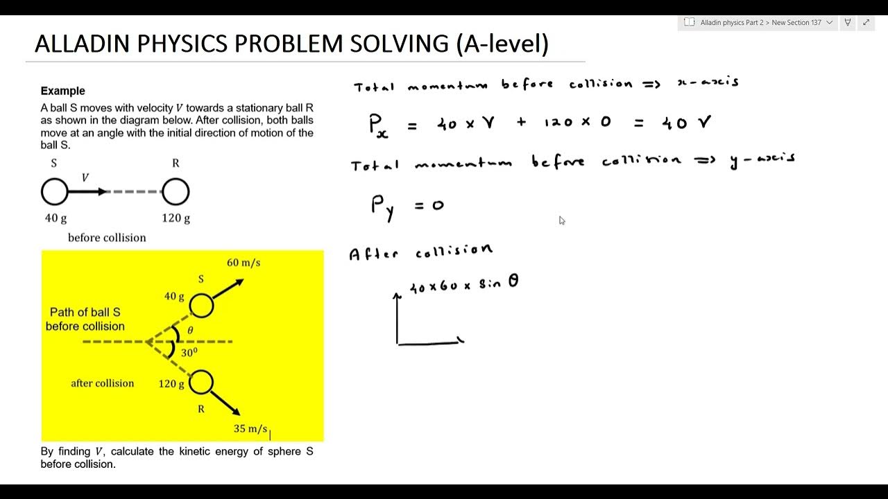 Physics for A level: Problem solving in Conservation of momentum (2D ...