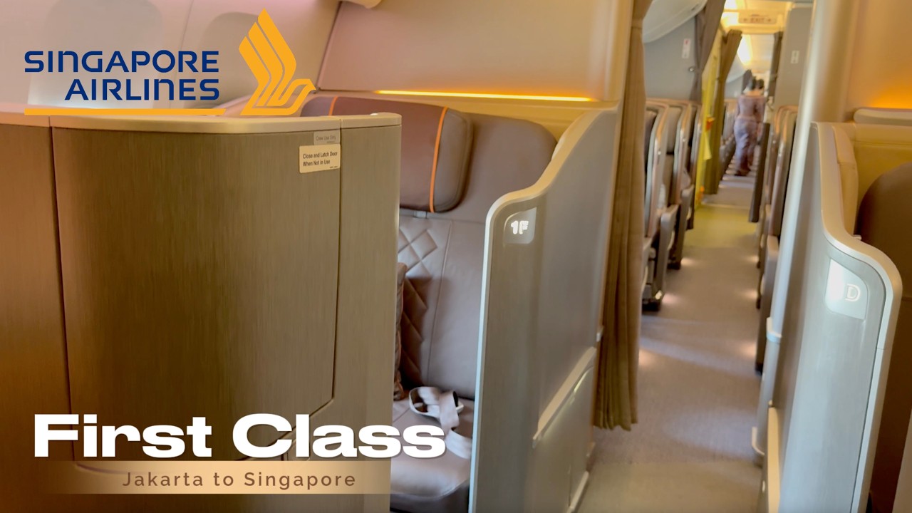 Singapore Airlines "SHORTEST" First Class | SQ953 Jakarta to Singapore ...