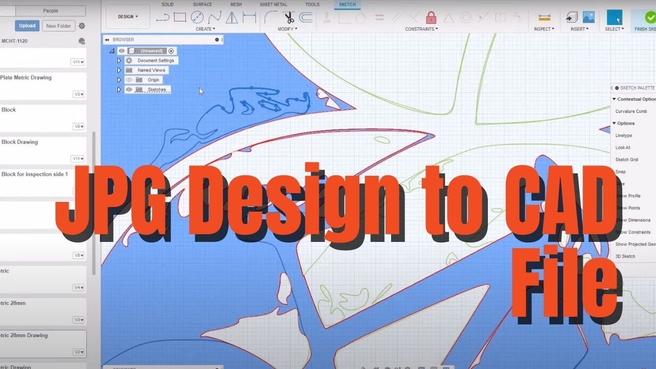 JPG Design to CAD File - YouTube