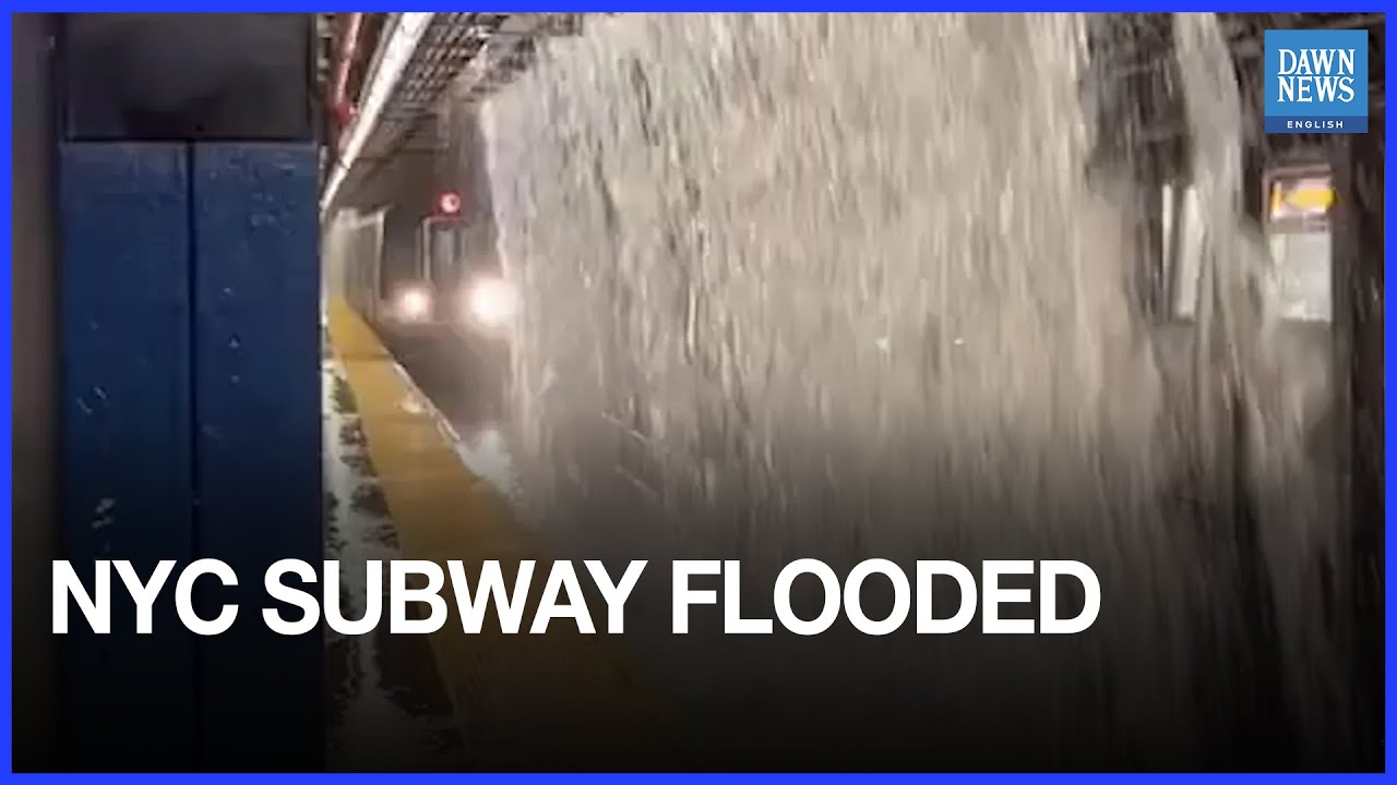 Floodwater Pours Into NYC Subway During Heavy Rain | Dawn News English ...
