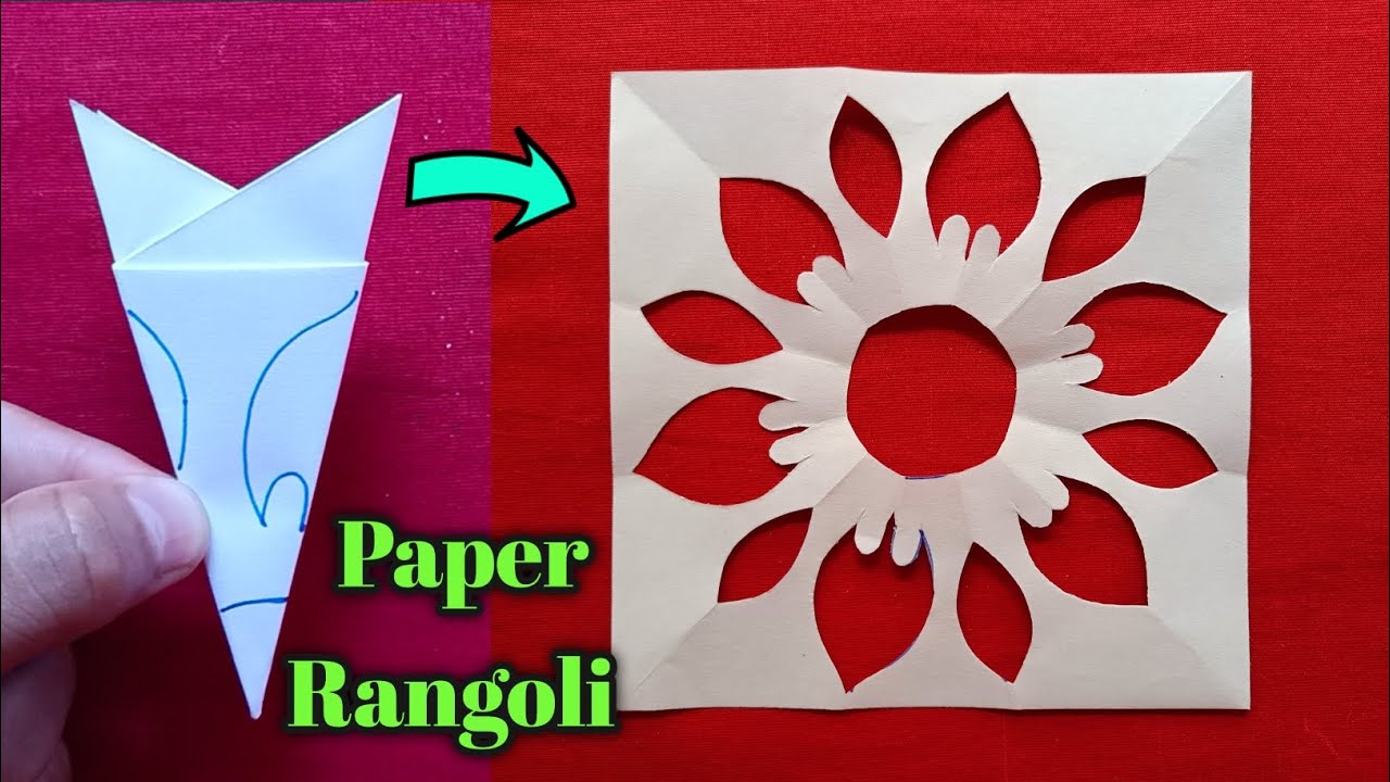 How To Make Paper Rangoli | Easy Rangoli Paper Cutting | Rangoli ...