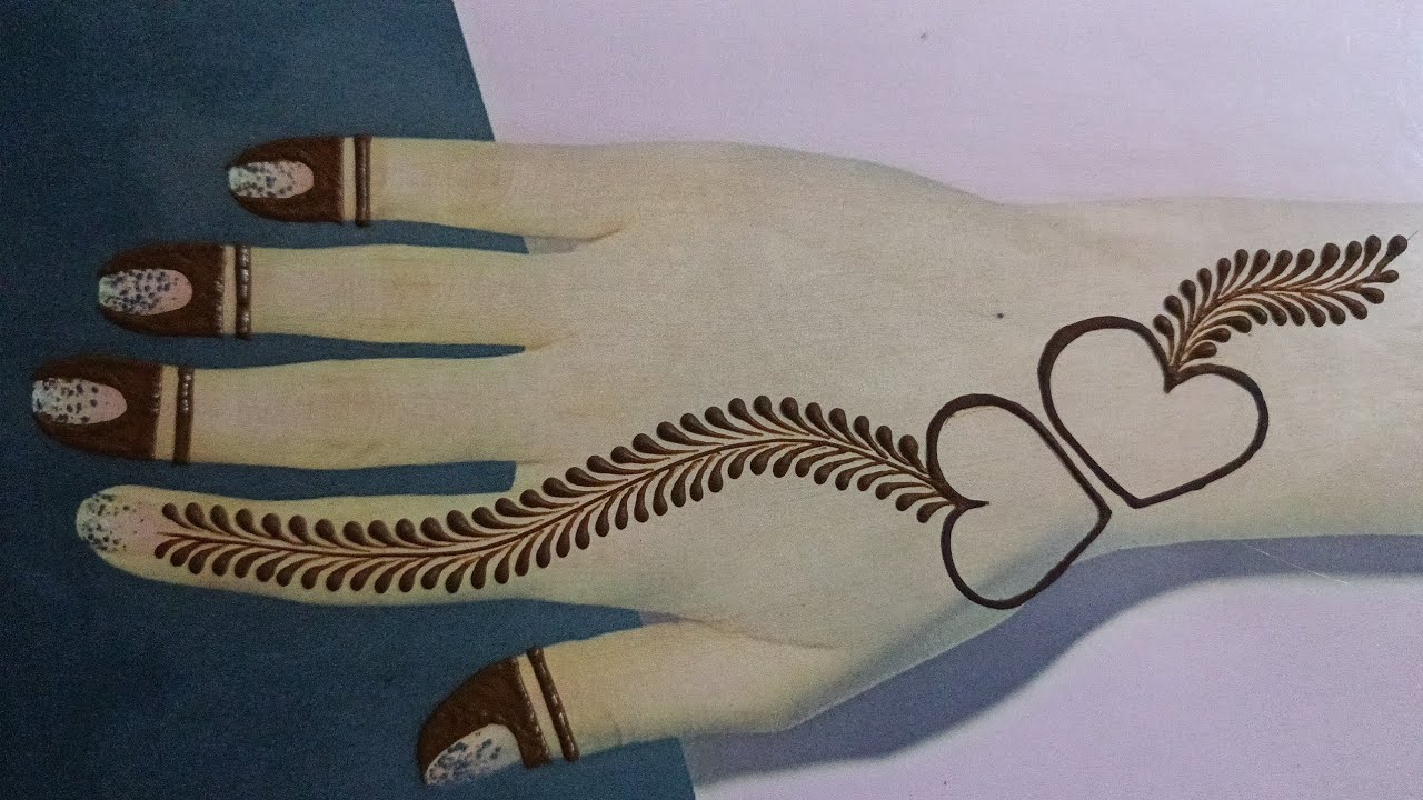 Easy Heart ️Shape mehndi design | Simple back hans mehndi | Mehandi ki ...