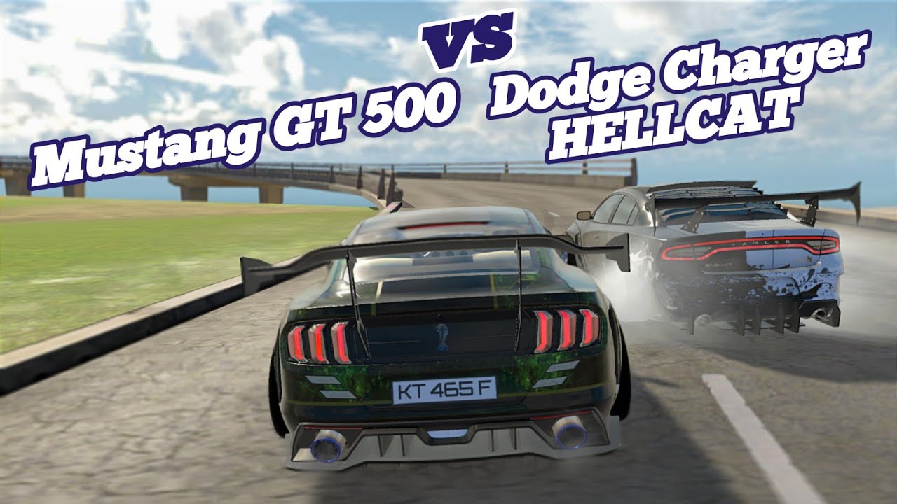 Max Mustang GT500 vs Max Dodge Charger HELLCAT Race On Highway Open ...