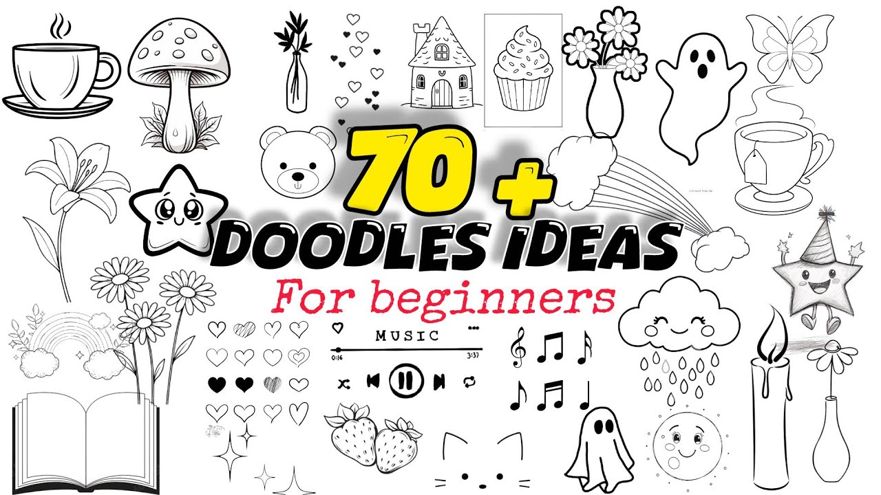 70+ Easy Aesthetic Doodles Anyone Can Draw | @Saru0403 - YouTube