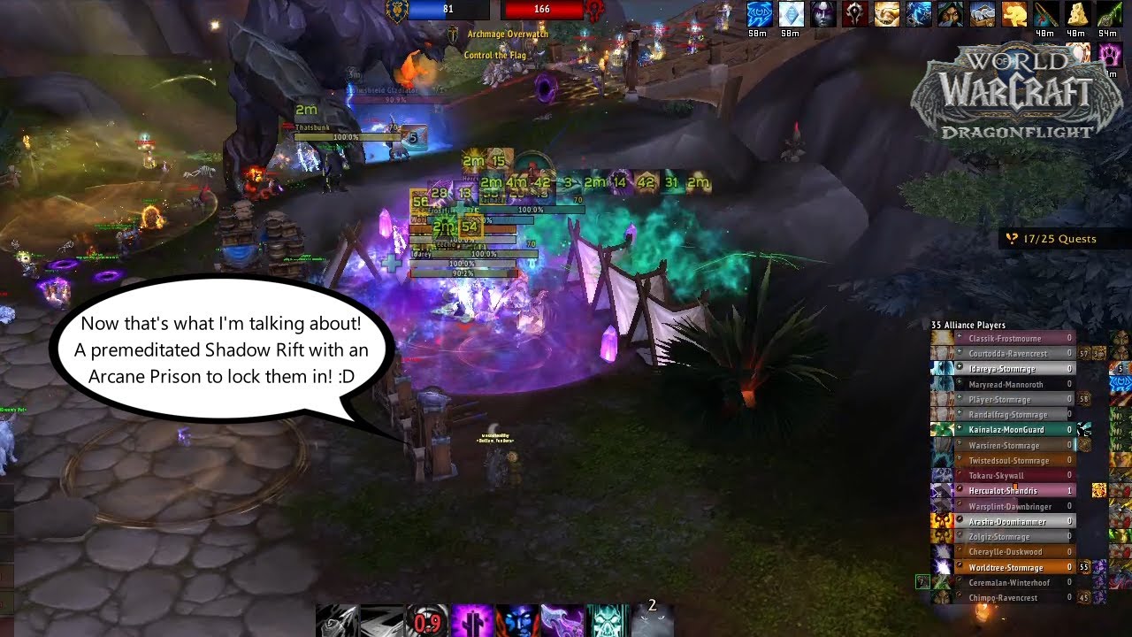 Shadow Rift porting into the tent, but with a TWIST! Arcane Prison them ...