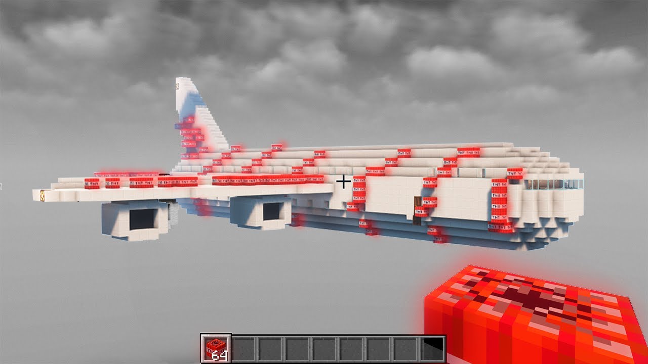 EXPLODINDO um AVIÃO com FÍSICA REALISTA no Minecraft...(tchau pc ...