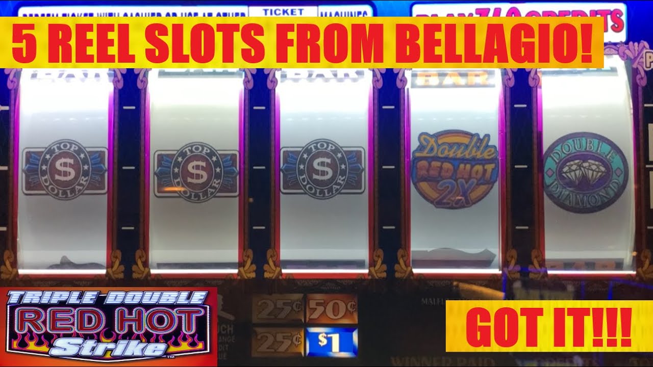 Playing 5 Reel Slots at Bellagio! Triple Double Red Hot Strike + Double ...