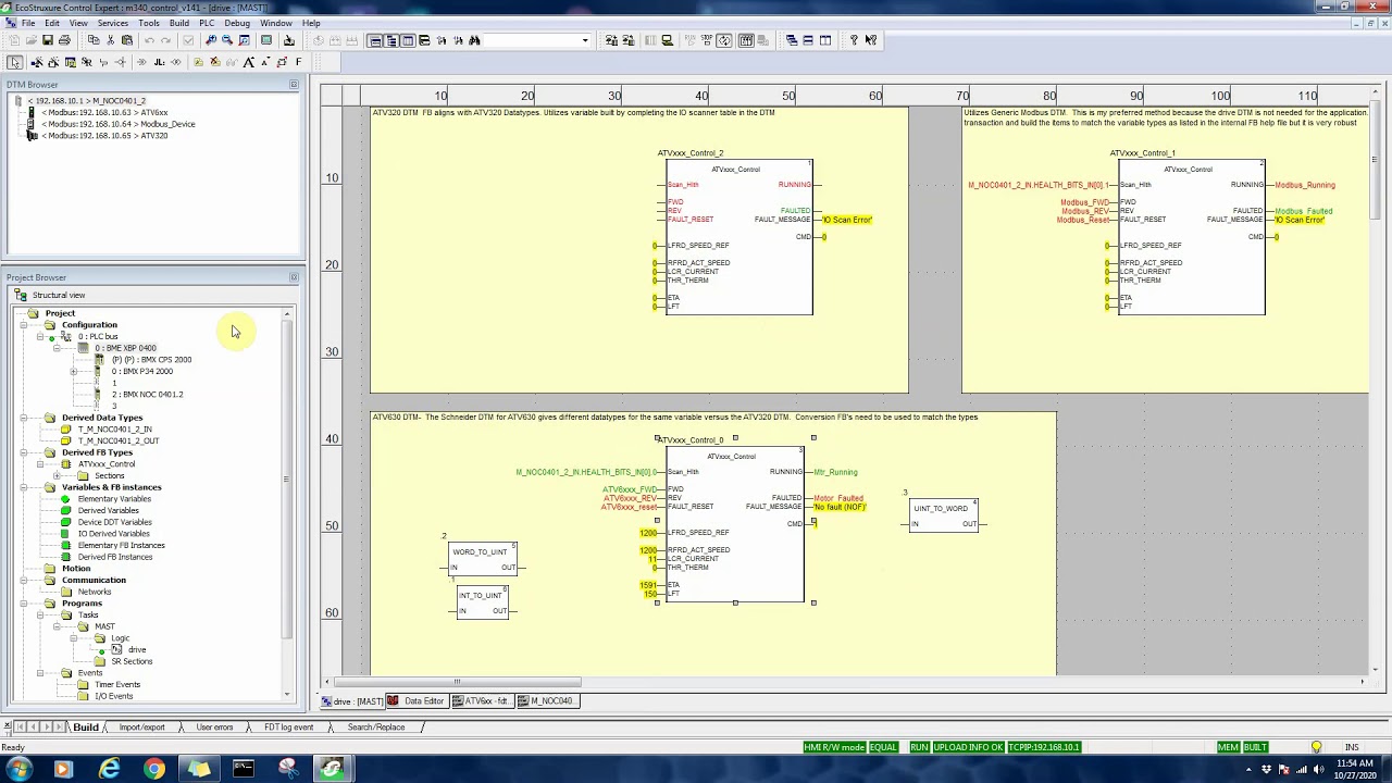 Altivar Control with Modicon M340 / M580 - YouTube
