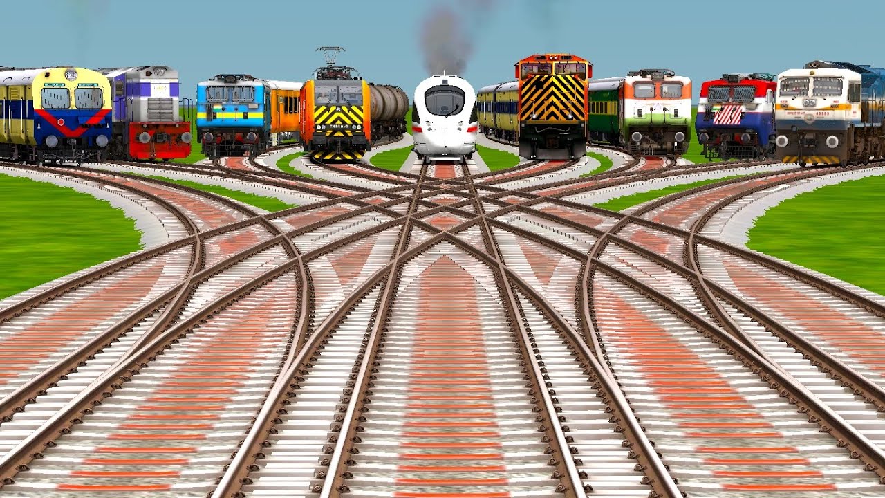 All Trains ByPass On Bumpy Branched Railroad Tracks | indian train ...