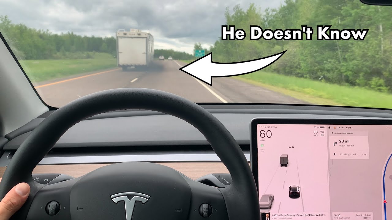 Coal Rolling a Tesla - YouTube