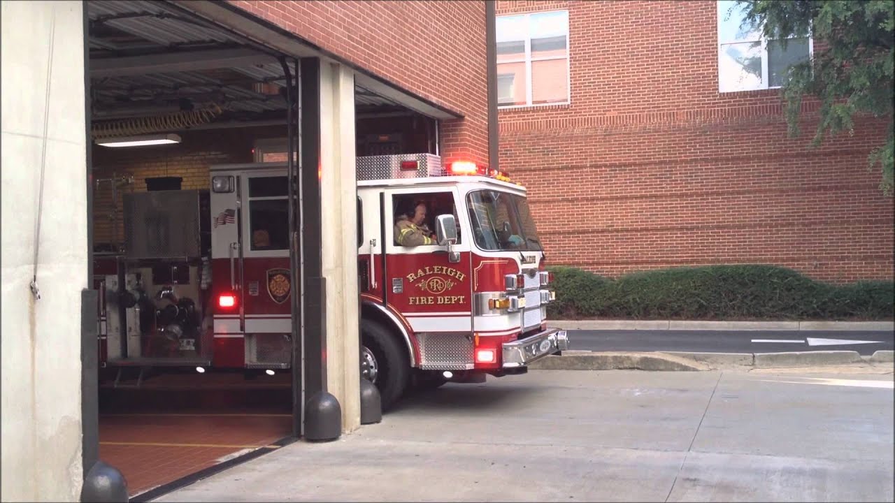 Raleigh FD - Apparatus Leaving Station 1 - YouTube