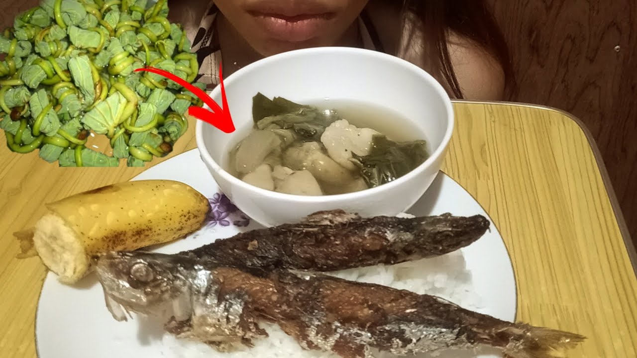ASMR EATING FRIED FISH WITH PAKSIW NA GABI/TARO & BANANA | MUKBANG ...