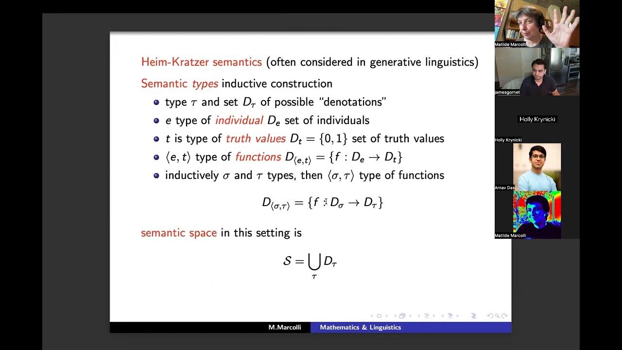 Lecture N.15: Mathematical Models of Generative Linguistics - Heim-Kratzer semantics - YouTube