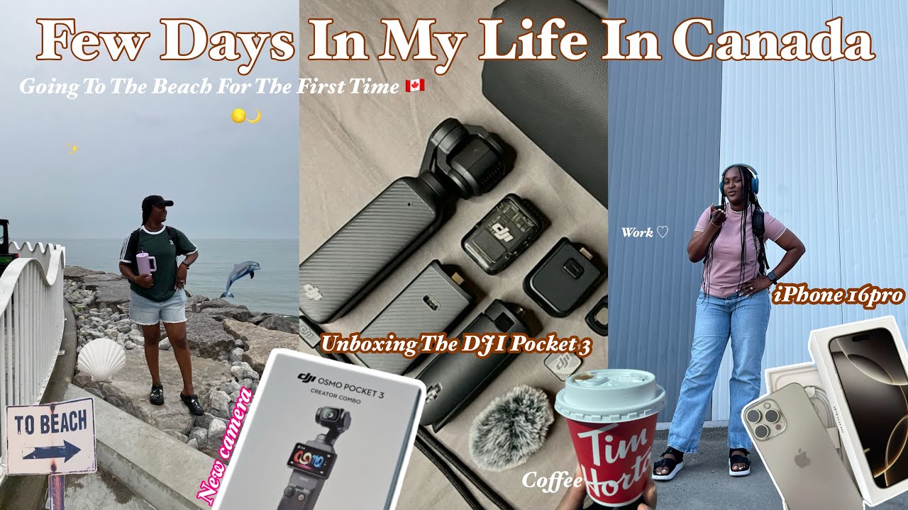 Weekly vlog🇨🇦: Unboxing The DJI Osmo packet 3 & iPhone 16 pro! Beach🏖️ ...