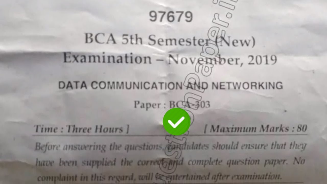 2019 Mdu BCA 5th Sem Data Communication & Networking Question Paper ...