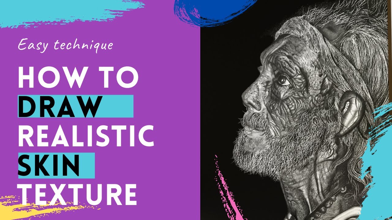 HOW TO DRAW REALISTIC SKIN TEXTURE || STEP BY STEP TUTORIAL ...