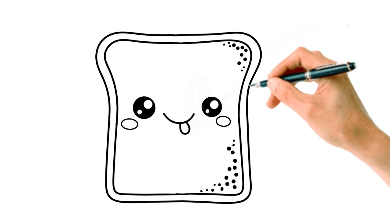 How To Draw Easy A Bread Toast Step By Step Tutorial Easy For Kids ...