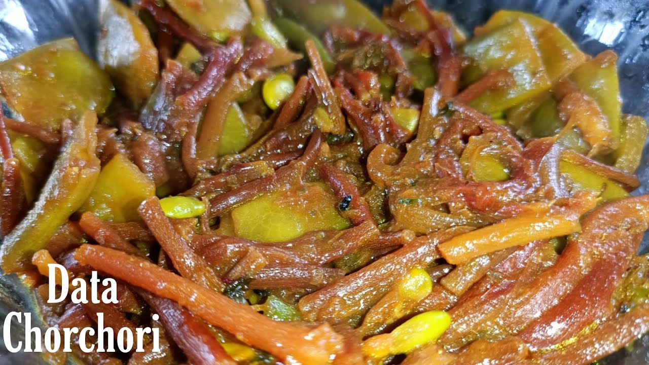 ডাঁটা চর্চড়ি / Lal shak data recipe / Lal shak data chorchori ...