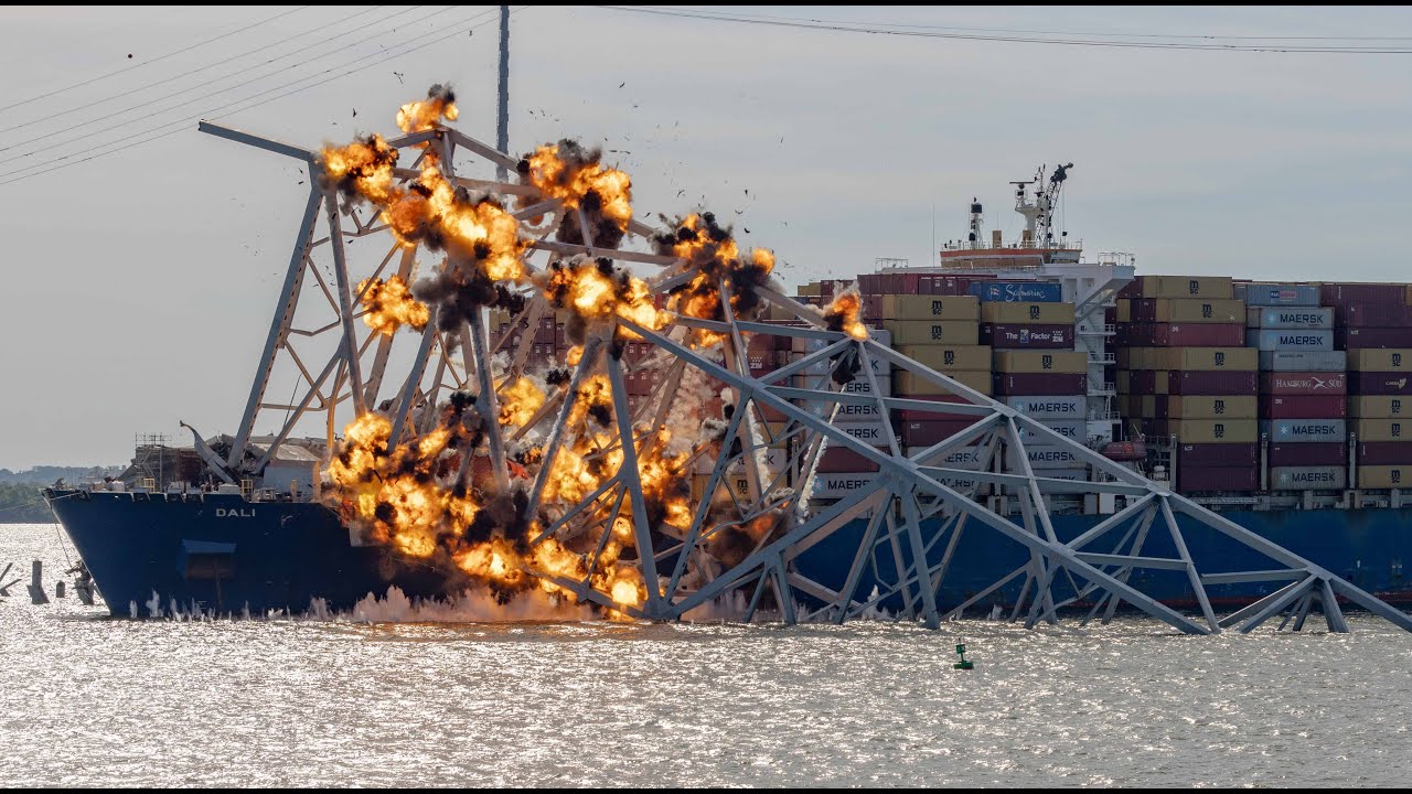 EXPLOSIVES DEMOLITION | Francis Scott Key Bridge Collapse Truss ...