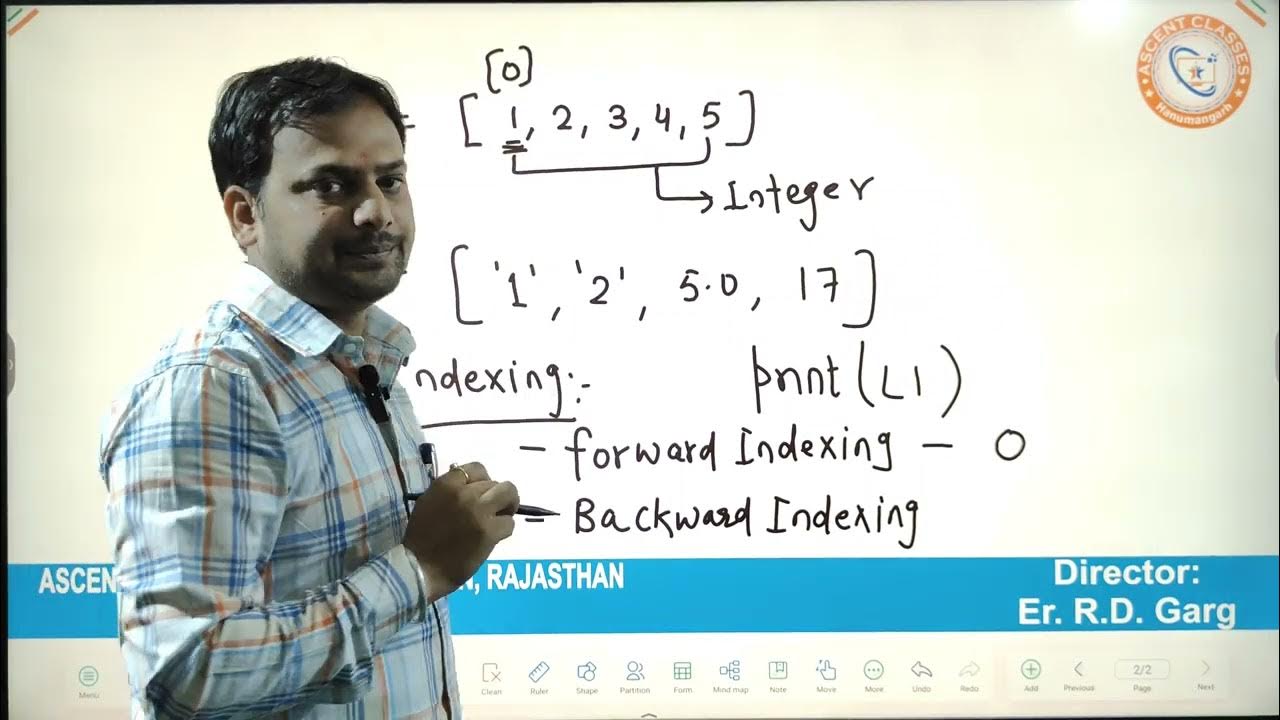 LIST in python|| List indexing||List traversing|| Er R D Garg - YouTube