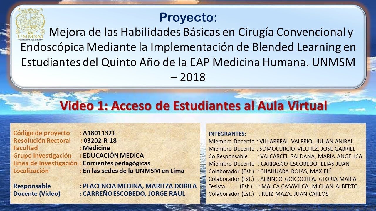 Video 1 - Acceso de Estudiantes al Aula Virtual - EAP Medicina Humana ...
