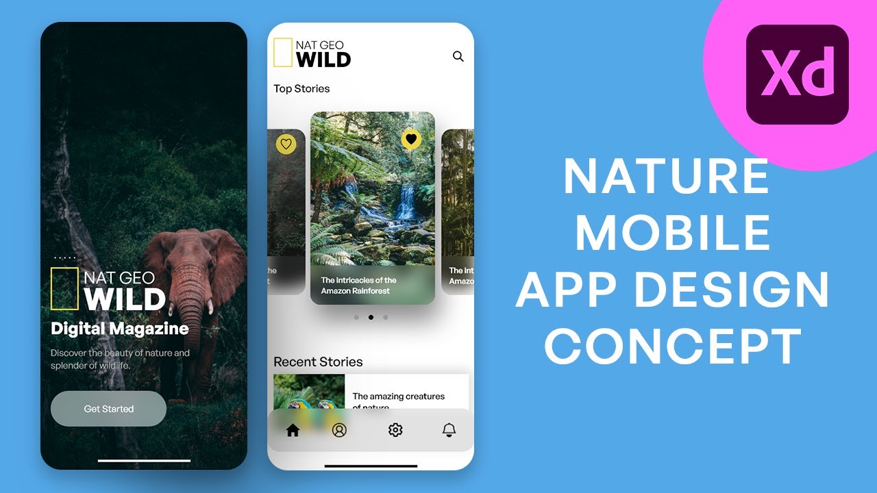 Nature Mobile App Design Concept Using Adobe XD - YouTube