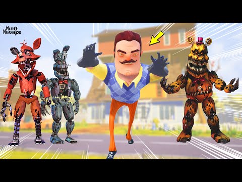 ANİMATRONİK SALDIRISI BAŞLADI  😱 Hello Neighbor Fredbear