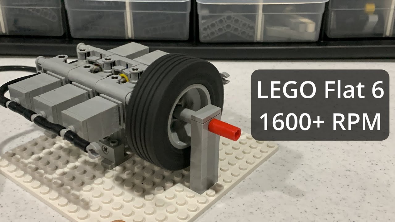 This LEGO Flat 6 revs over 1600 RPM - YouTube