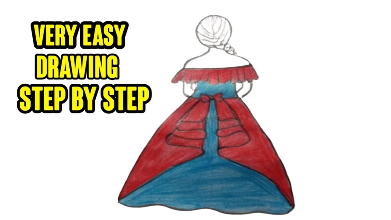 How to Draw a girl with beautiful dress for Biginners || Art With ...