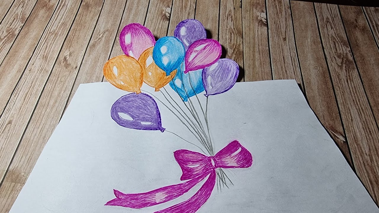 3D balloon drawing - YouTube