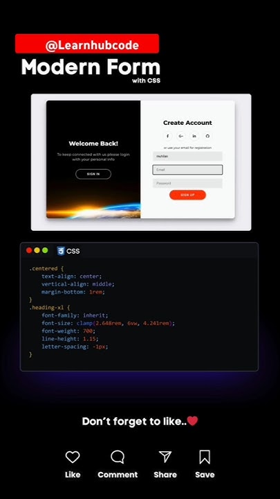 Modern Form With css #coding #frontendcourse #webdesign #viral #trending - YouTube