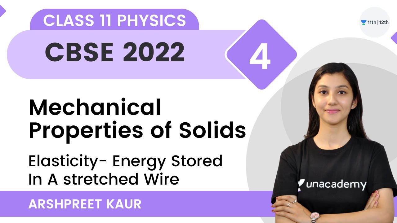 Mechanical Properties of Solids-L4 | Elasticity-Energy Stored In A ...