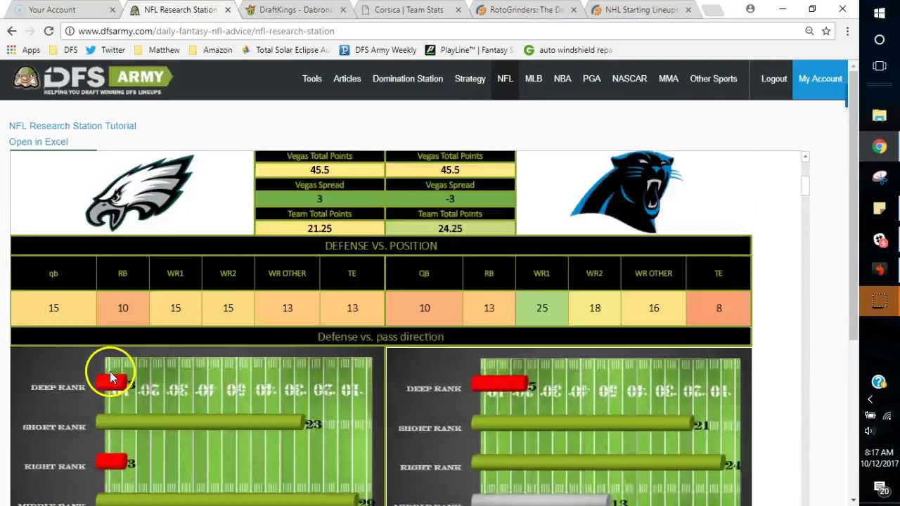 Draftkings Building for NFL and NHL? DFS Dual Threat Vid - YouTube