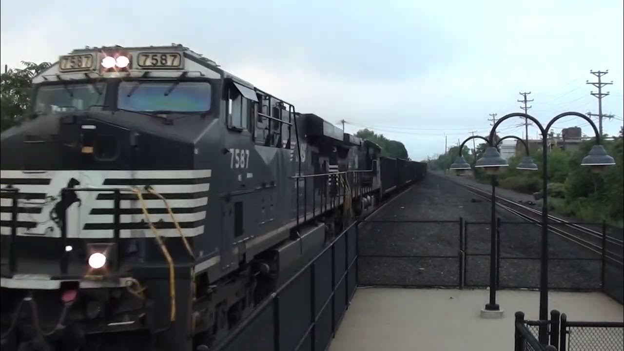 NS 7587 Leads NS 18G East through Union, NJ with a Friendly Crew 08/17/2019 - YouTube