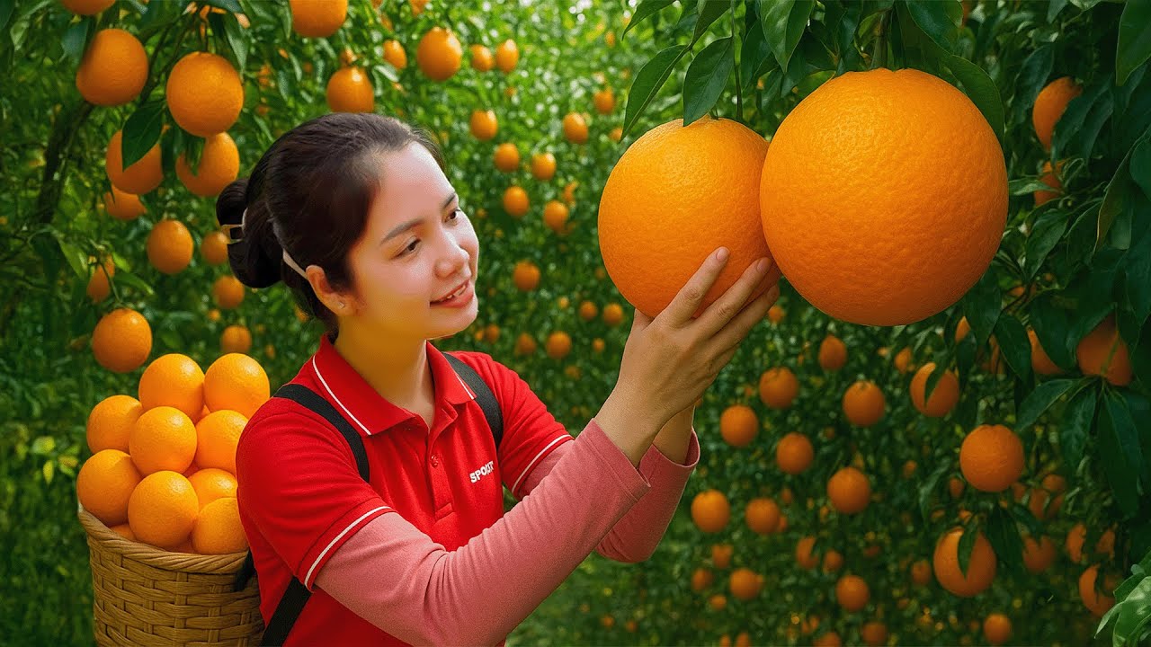 TIMELAPSE -- Harvesting 1000+ Kg Giant Oranges from Village To Sell At ...