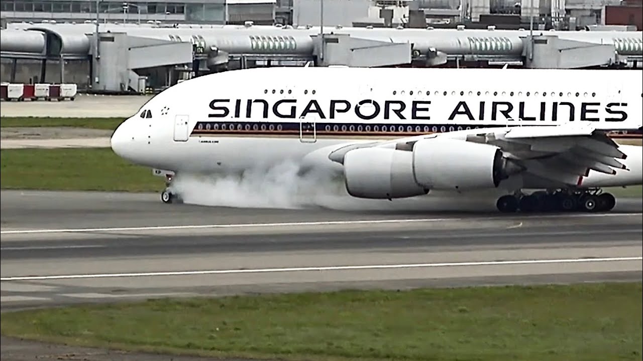 A380 Pilot Destroys Nose Gear - YouTube