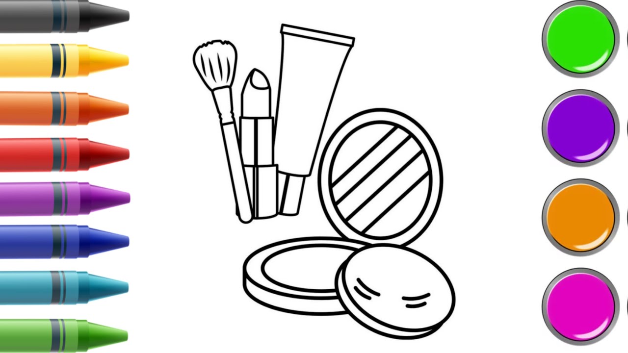 How to draw make-up kit, lipstick 💄, makeup brush for girl| Easy ...