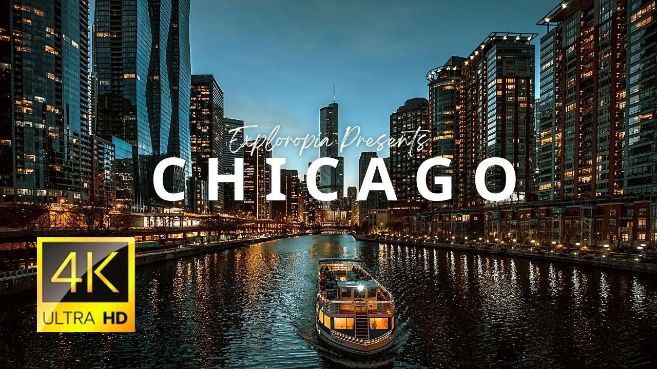 Chicago City, Illinois, USA 🇺🇸 in 4K ULTRA HD 60FPS Video at night by ...