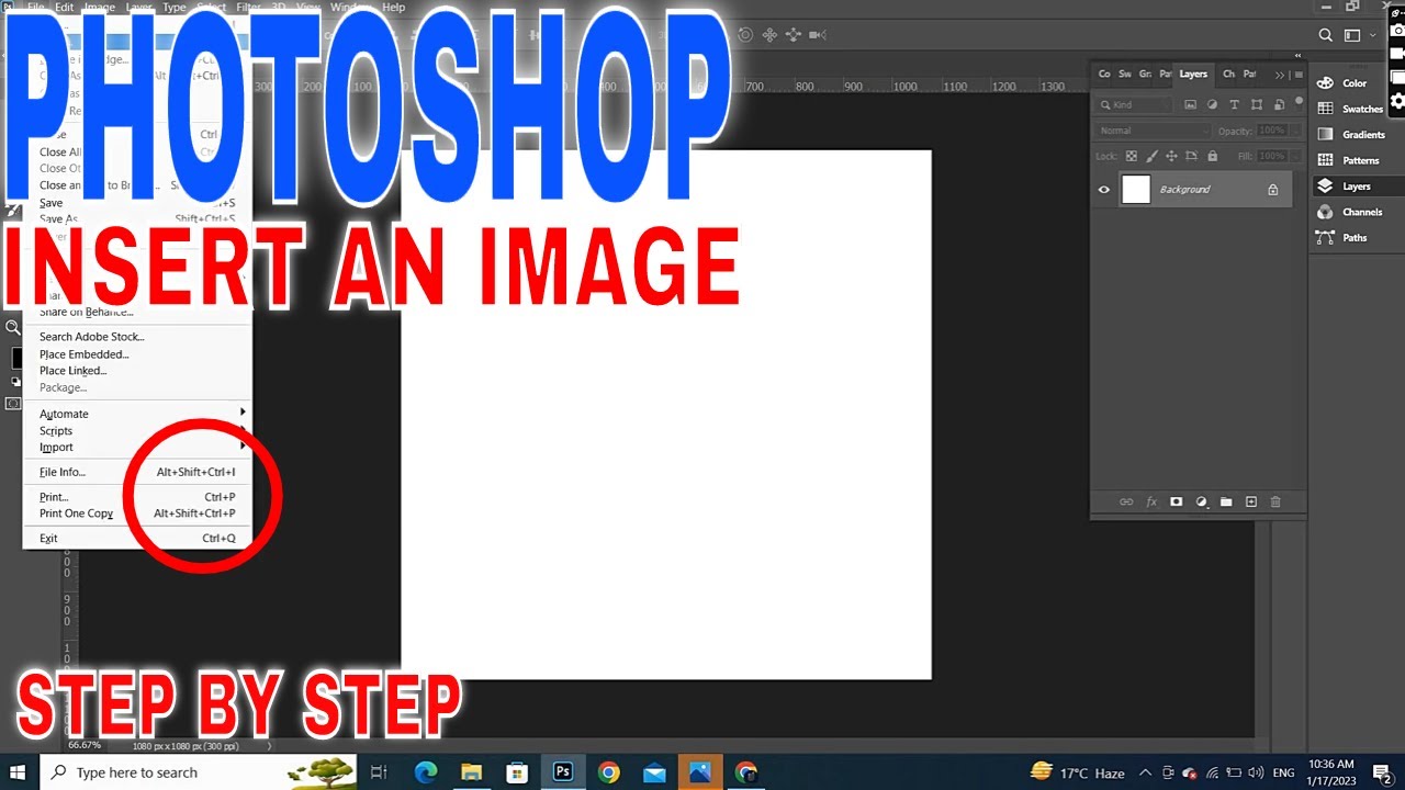 How To Insert An Image In Photoshop 🔴 - YouTube