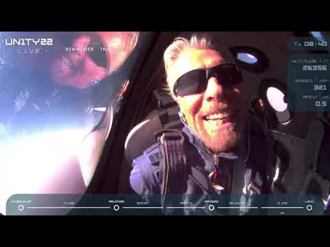 Amazing Virgin Galactic video shows Richard Branson's Unity 22 crew soaring into space # ...